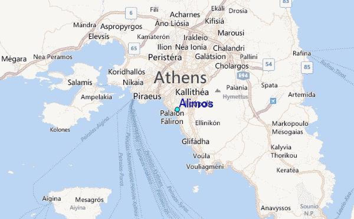 Άλιμος Αθήνα χάρτης - Χάρτης της άλιμος Αθήνα (Ελλάδα)